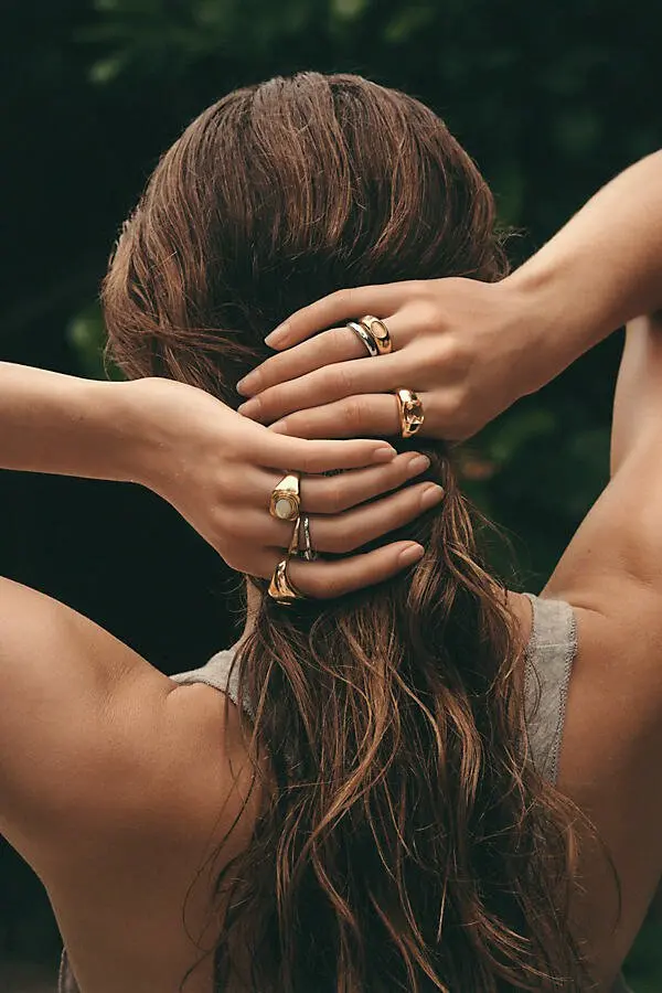 Anthropologie Chunky Stone Cocktail Ring - Opal