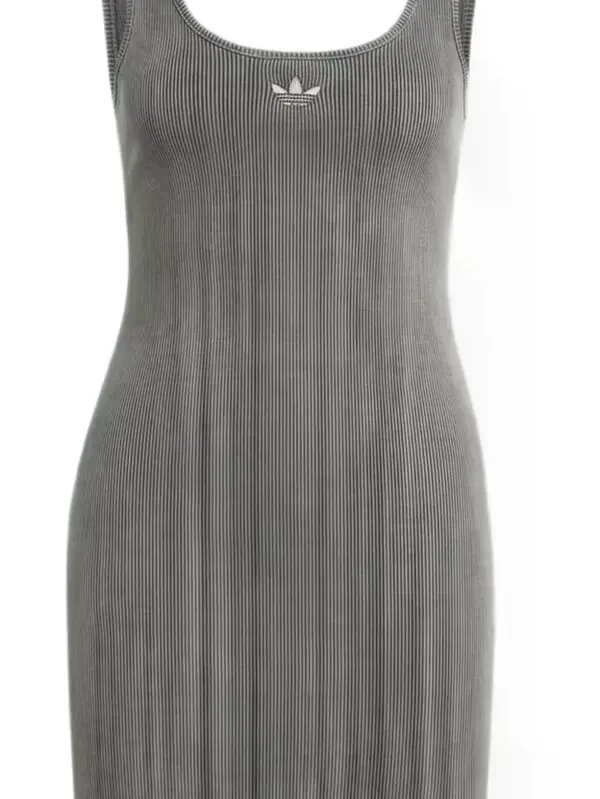 Adidas Ribbed Knit Logo Patch Dress