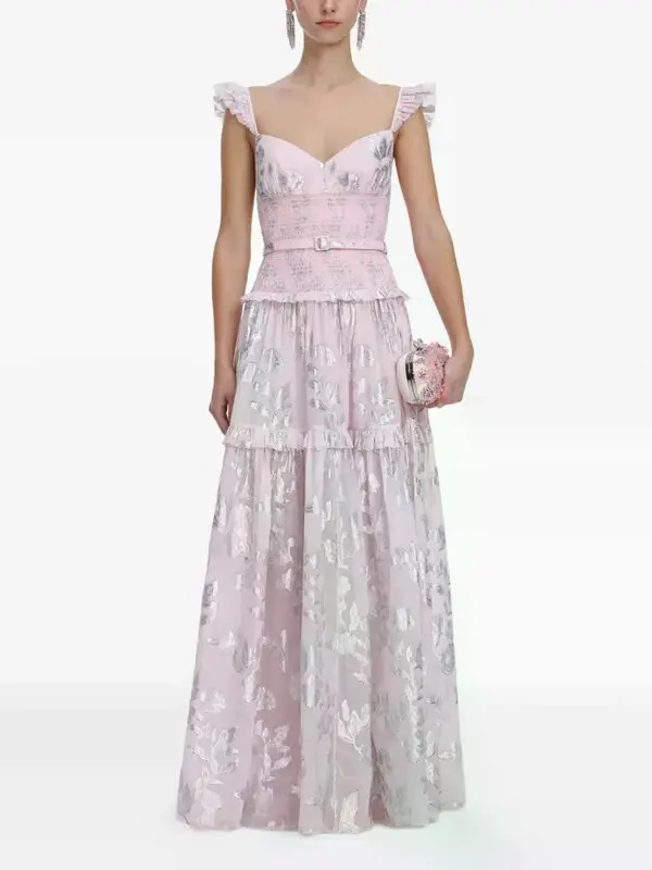 SELF-PORTRAIT Chiffon Ruffled Maxi Dress