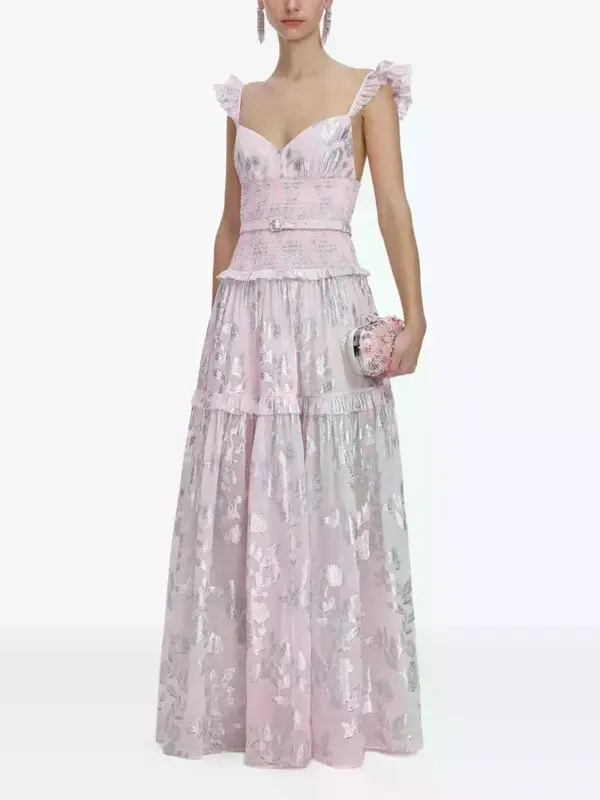 SELF-PORTRAIT Chiffon Ruffled Maxi Dress