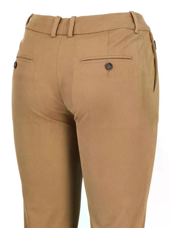 Dolce & Gabbana Beige Twill Logo Patch Trousers