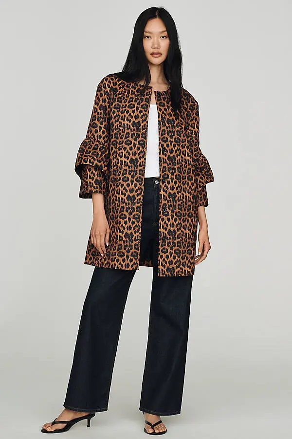 NVLT Animal Print Jacket With Tulip Sleeves