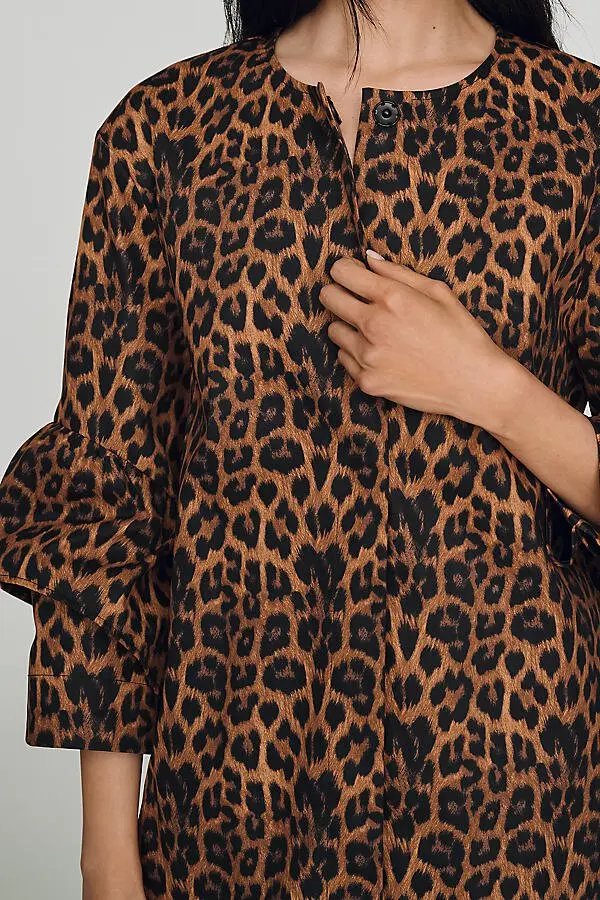 NVLT Animal Print Jacket With Tulip Sleeves