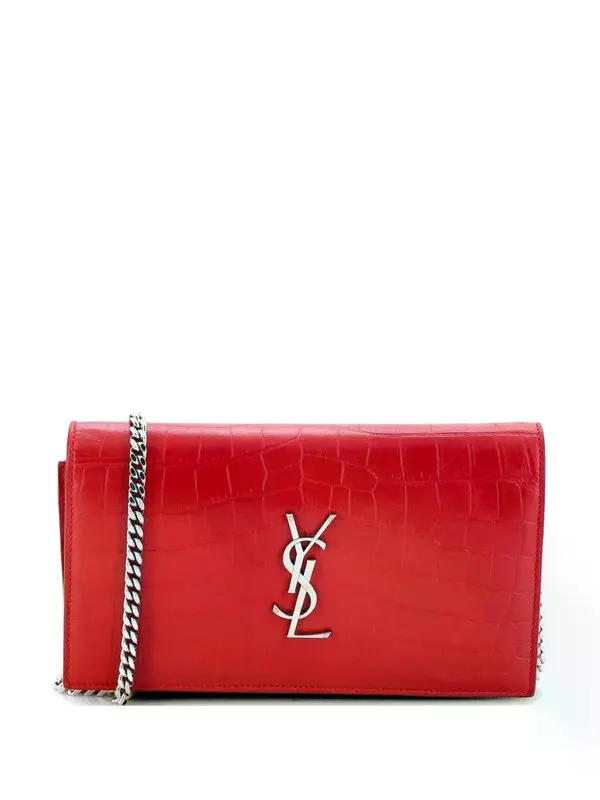 Saint Laurent Monogram Wallet On Chain - Red