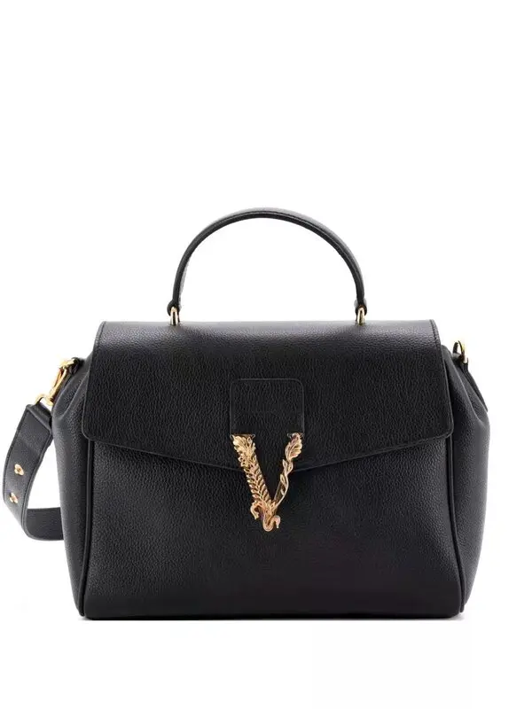 Versace Virtus Convertible Top Handle Bag - Black