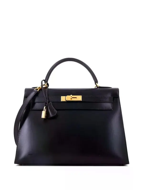 Hermès Kelly Handbag Box Calf With Gold Hardware 32 Satchel - Black