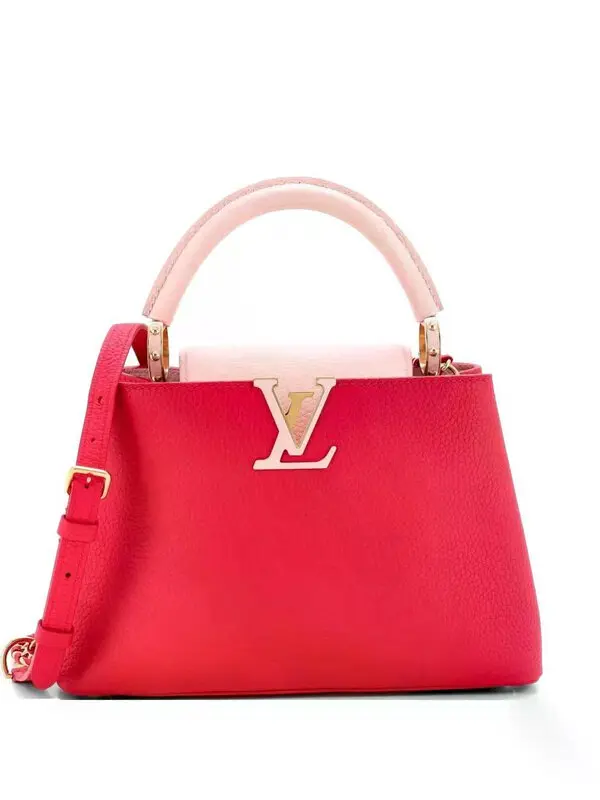 LOUIS VUITTON Braided Chain Capucines Bb Satchel In Taurillon Leather - Pink