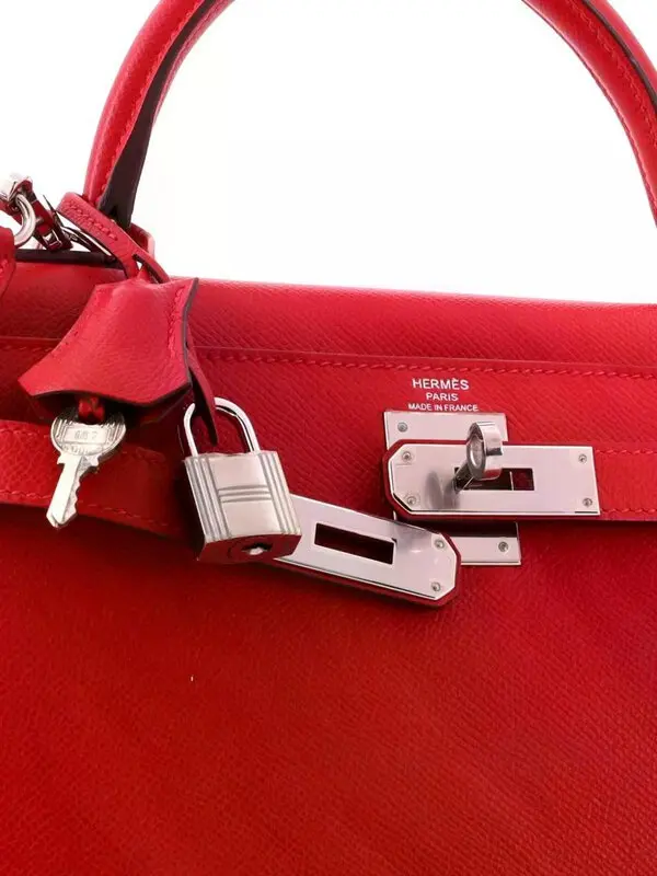 Hermès Kelly Handbag Epsom With Palladium Hardware 28 Satchel