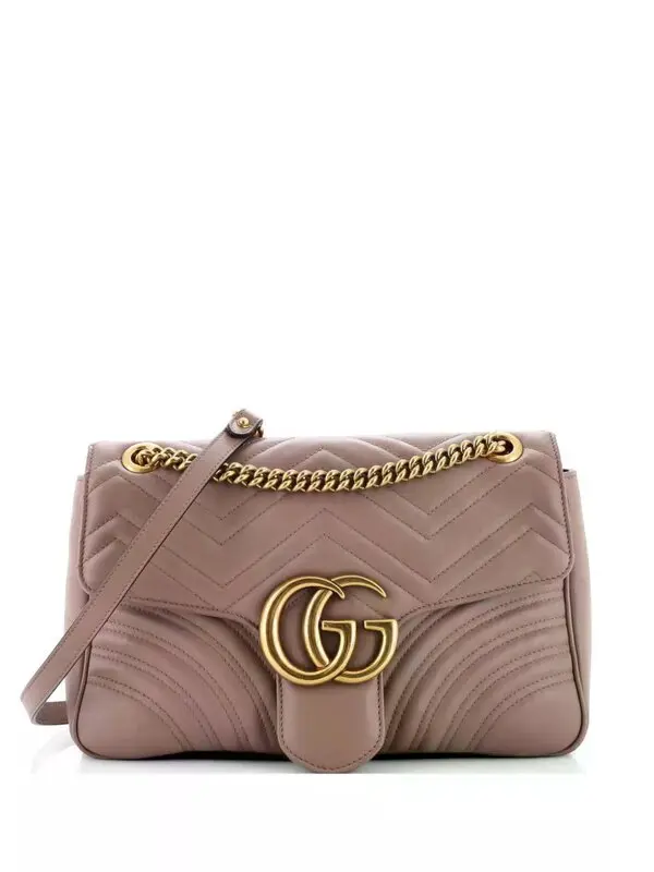 Gucci Gg Marmont Matelassé Leather Medium Shoulder Bag - Neutrals