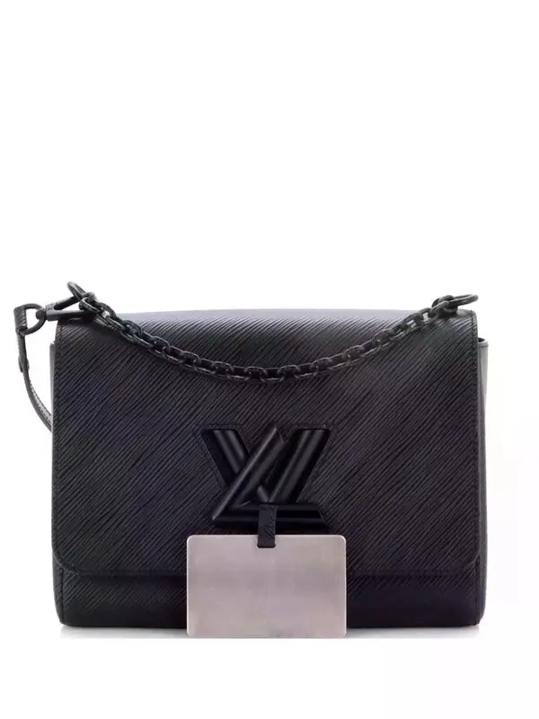 LOUIS VUITTON Braided Chain Twist Bag Epi Leather Mm Crossbody Bag - Black