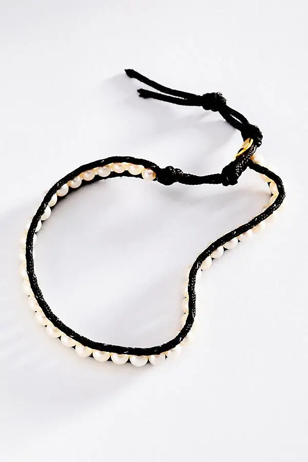Chan Luu Paracord Anklet - White Pearl