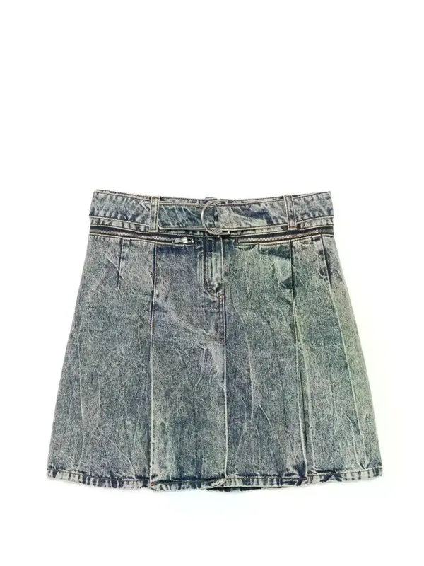 Vaquera Belted Denim Skirt - Blue