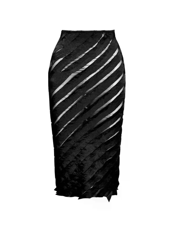 IOANA CIOLACU Spiral Panelled Midi Skirt - Black