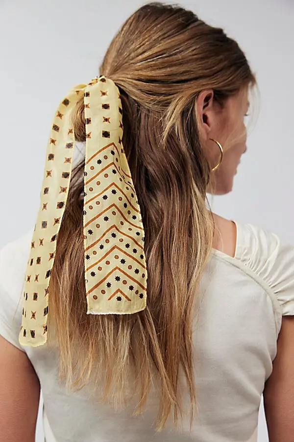 Free People Vessa Pony Scarf - Zig Zag Bloom