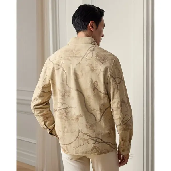 Ralph Lauren Calloway Painted Suede Shirt Jacket