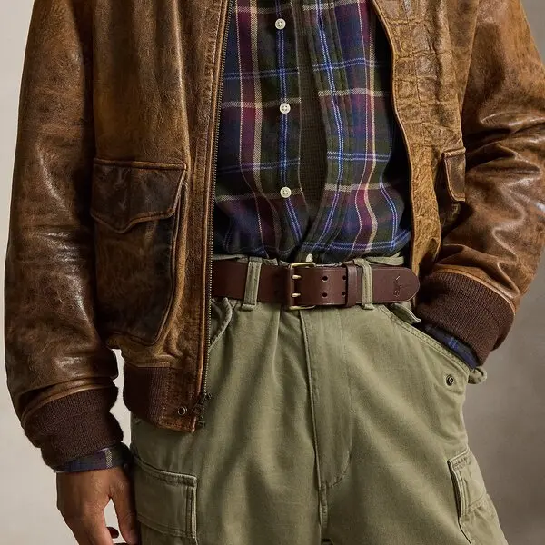 Ralph Lauren Double-prong Leather Belt - Dark Brown