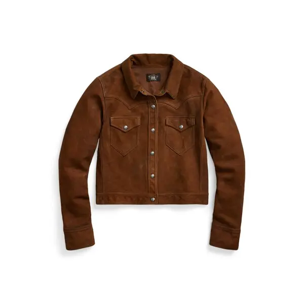 Ralph Lauren Sueded Sheepskin Western Jacket - Medium Brown