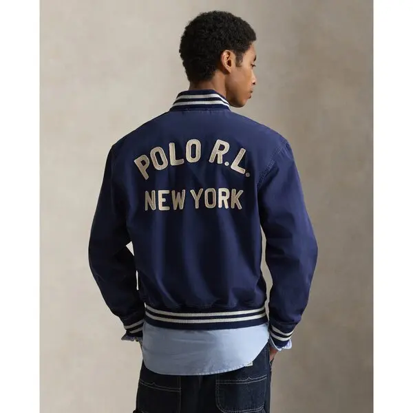 Ralph Lauren Embroidered Canvas Track Jacket - Newport Navy