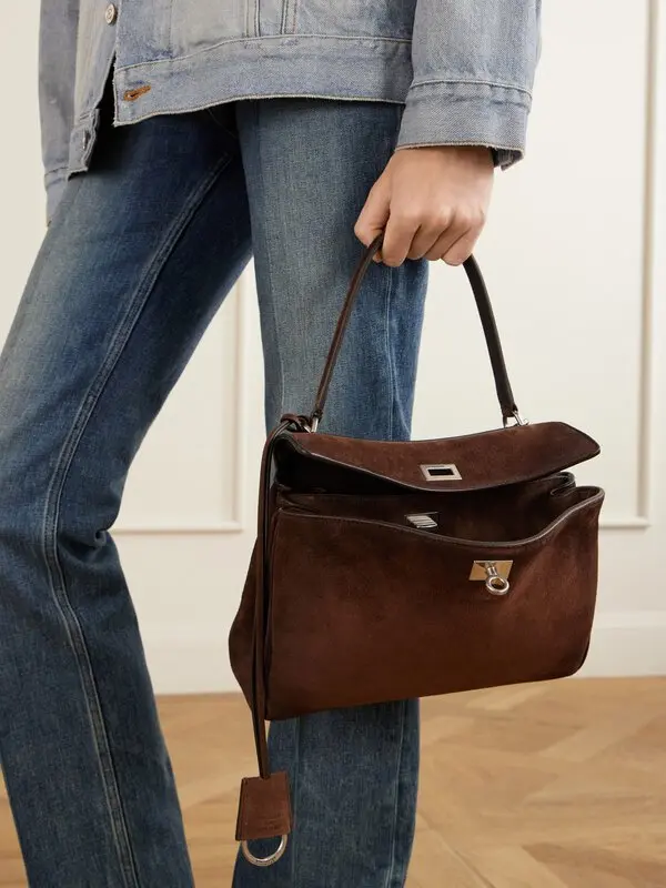 Balenciaga Rodeo Small Suede Tote - Brown