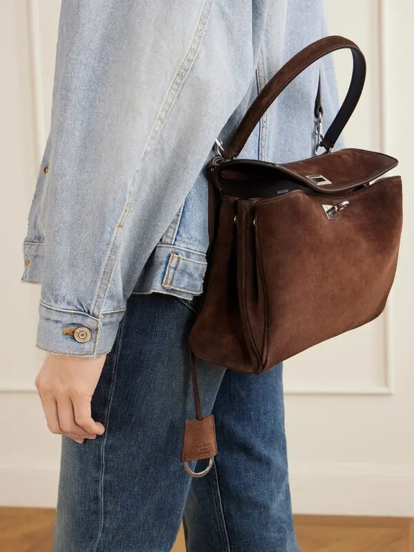 Balenciaga Rodeo Small Suede Tote - Brown