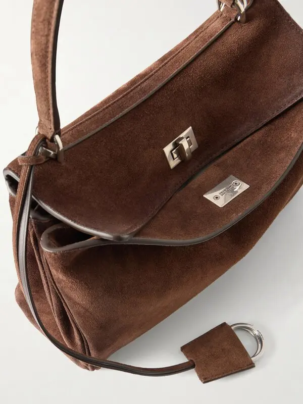 Balenciaga Rodeo Small Suede Tote - Brown