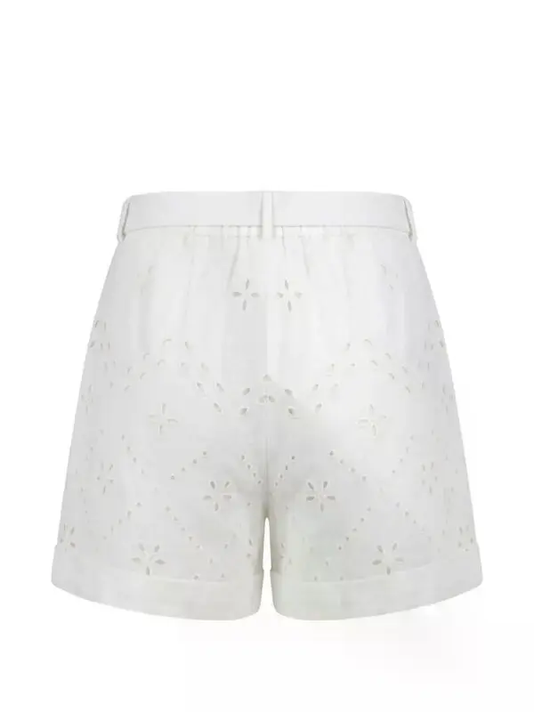 Hemant & Nandita Kota Broderie Anglaise Belted Shorts - White
