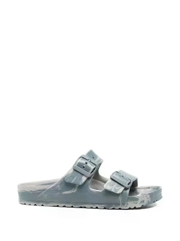BIRKENSTOCK Arizona Marbled-effect Slides - Blue
