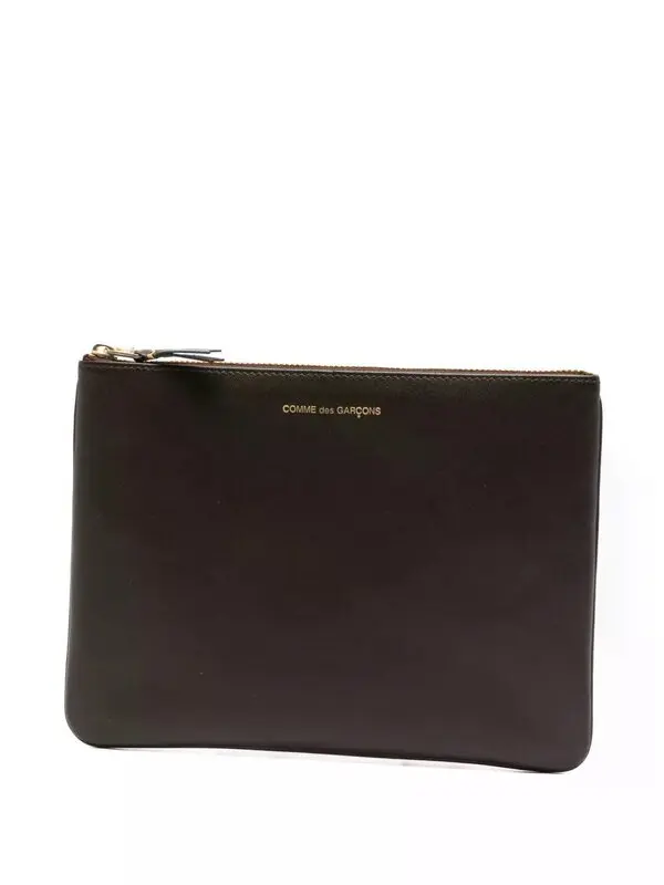 Comme Des Garçons Logo-print Leather Clutch Bag