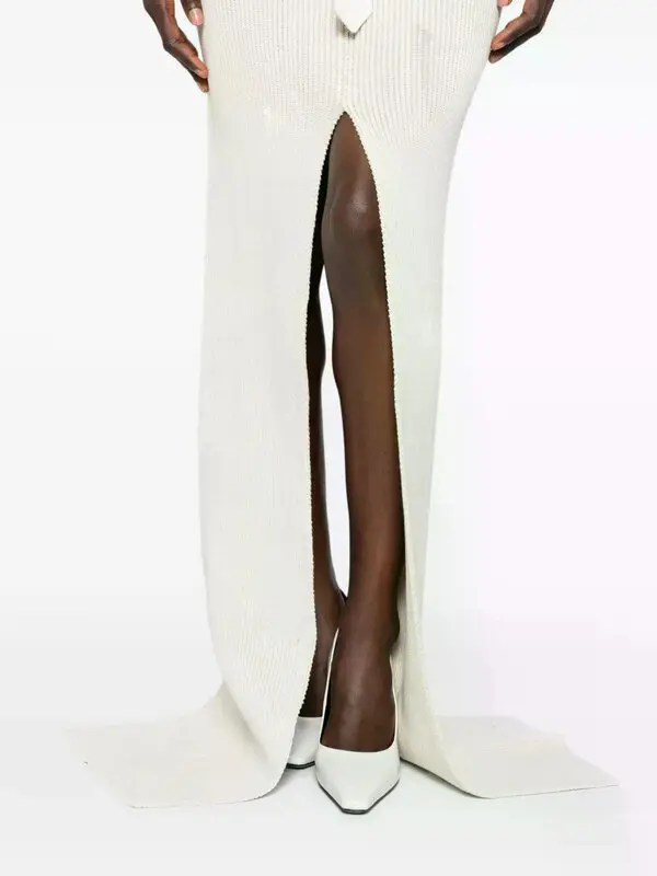 Rick Owens Ribbed Knit Maxi Skirt