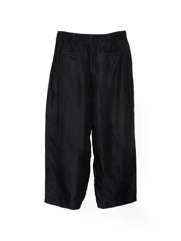 Comme Des Garçons Pinstripe Crinkled-finish Trousers - Blue