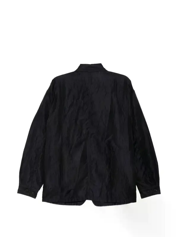 Comme Des Garçons Pinstripe-pattern Crinkled Jacket