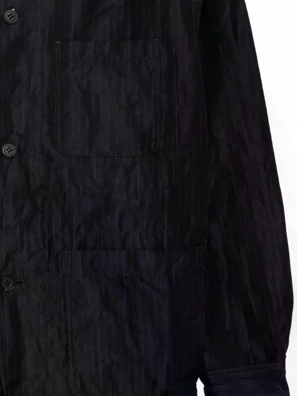 Comme Des Garçons Pinstripe-pattern Crinkled Jacket