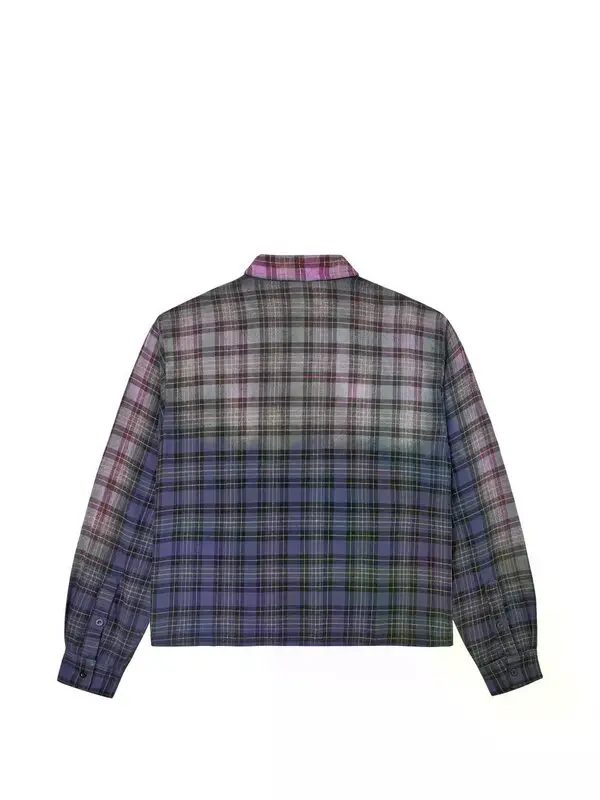 VALE FOREVER Crystal-embellished Checkered Flannel Shirt