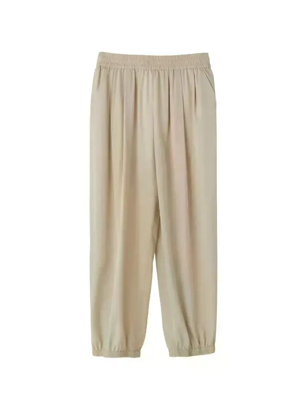 RECTO Pleated Trousers With Elasticated Cuffs