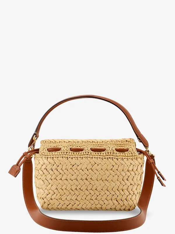 Fendi Mamma Baguette Medium Raffia Baguette - Beige