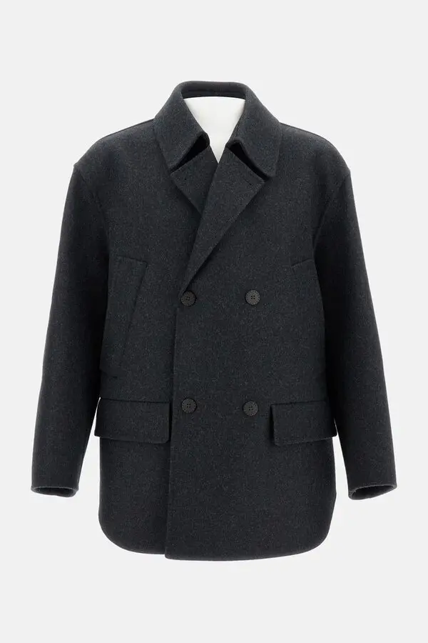 Fendi Double-breasted Oversized Wool Jacket - Blue