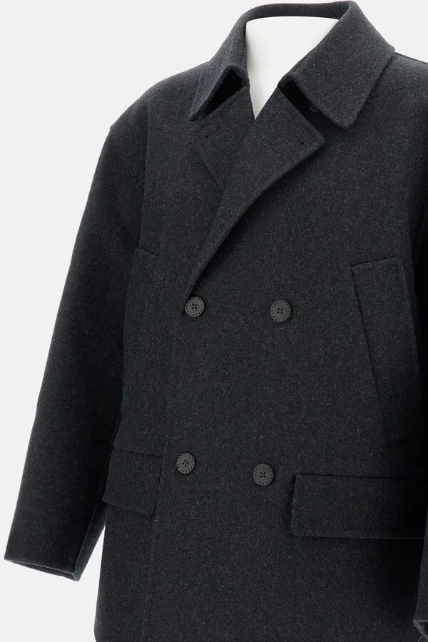 Fendi Double-breasted Oversized Wool Jacket - Blue