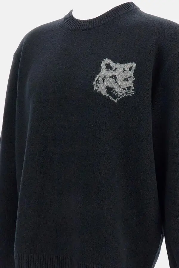 Maison Kitsuné Intarsia Fox Head Merino Wool Sweater