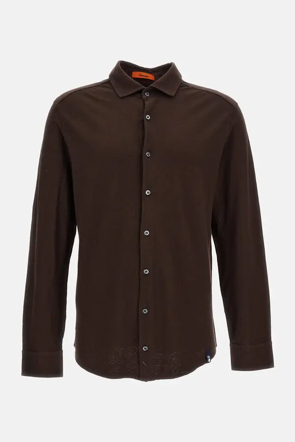 DRUMOHR Camicia Collo Francese - Marrone