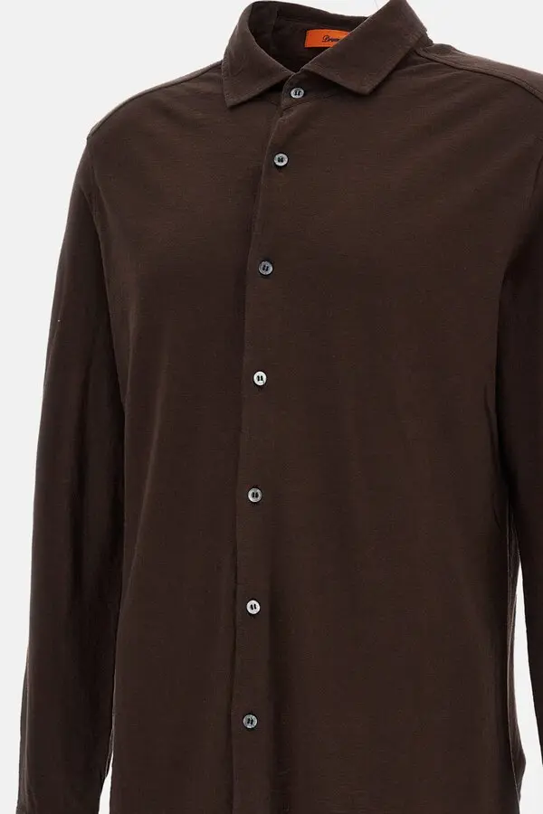 DRUMOHR Camicia Collo Francese - Marrone