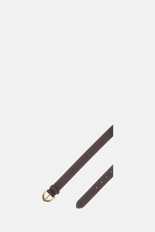 BAX LAB Leather Belt With Gold Buckle