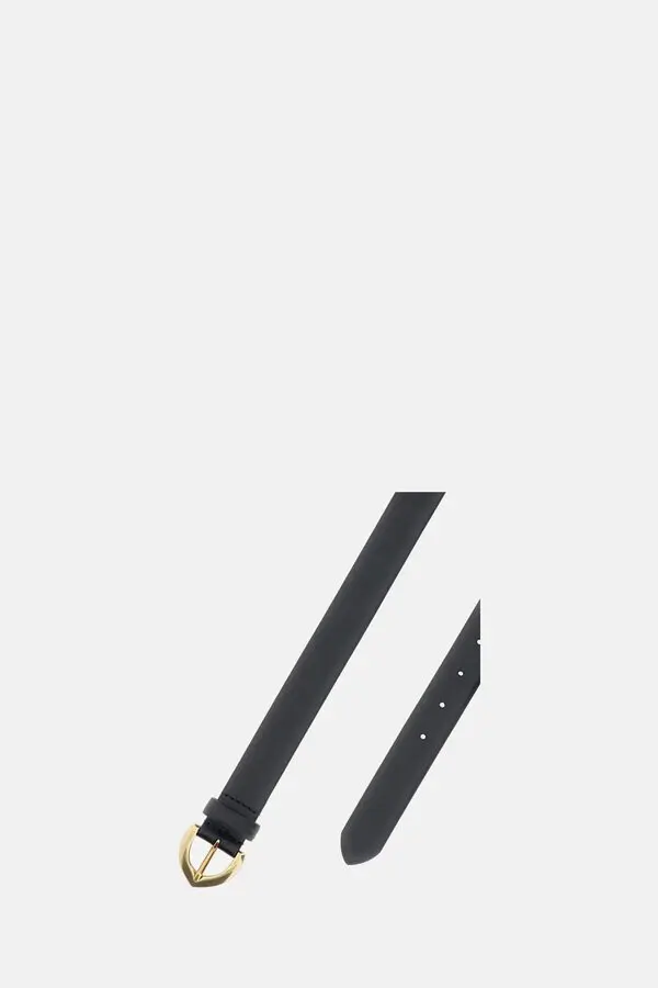 BAX LAB Leather Belt With Gold Buckle