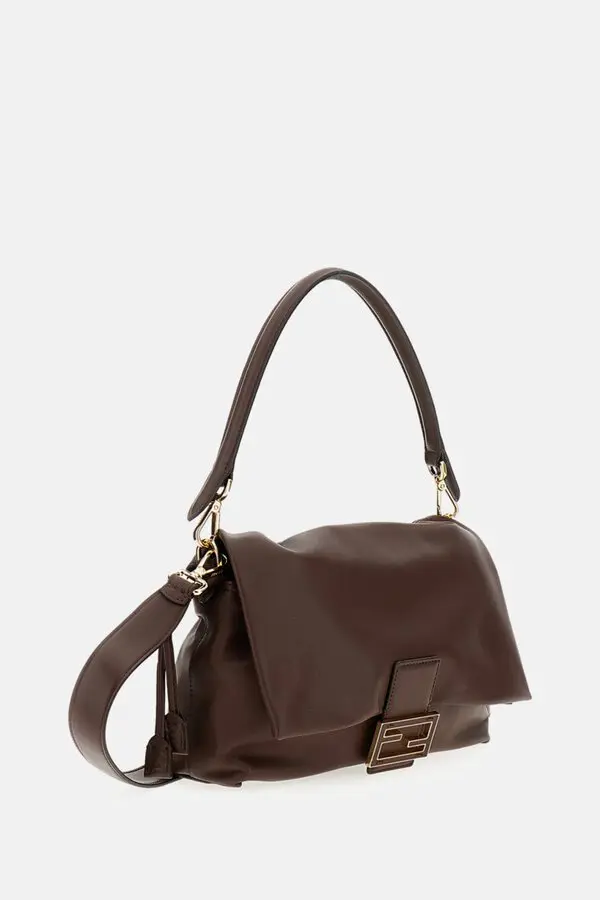 Fendi Mamma Baguette Medium Leather Bag - Brown