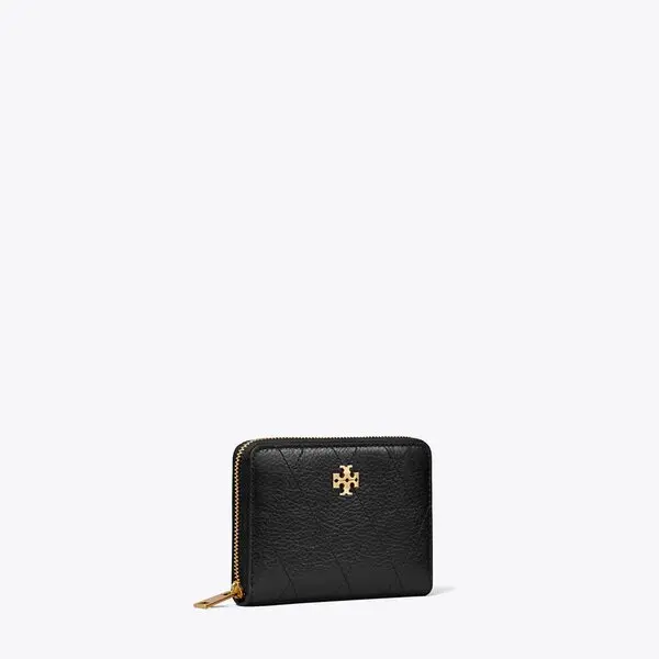 Tory Burch Small Charlie Quilted Zip-around Wallet - Black