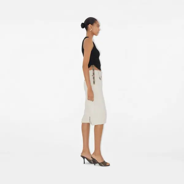 Burberry Rib-knit Cotton Blend Tank Top With Adjustable Check Straps - Black