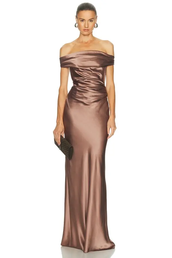 THE SEI Bardot Gown - Truffle