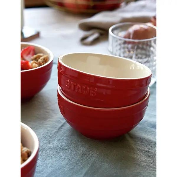 STAUB Brand-embossed Ceramic Bowl - Cherry