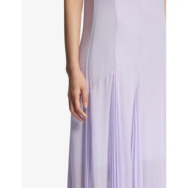 BOSS Sleeveless Pleated Woven Maxi Dress