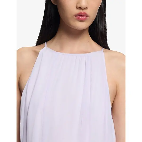BOSS Sleeveless Pleated Woven Maxi Dress