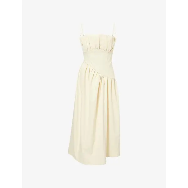 PRETTY LAVISH Zaria Corset Woven Maxi Dress - Lemon